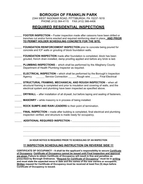 to Download Residential Final Electrical Inspection Check List