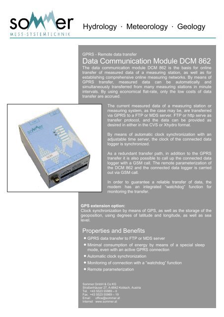 Data Communication Module DCM 862 Hydrology • Meteorology ...