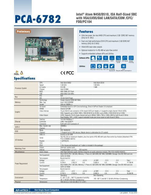 PCA-6782 - Universal Computer Systems