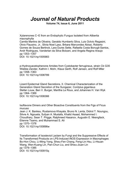 Journal of Natural Products