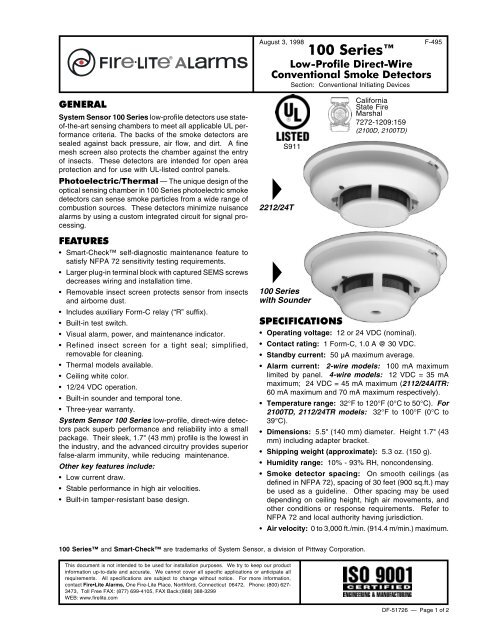 100 Series™ - Fire-Lite Alarms
