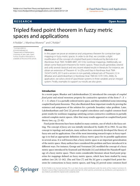 Pdf Fixed Point Theory And Applications