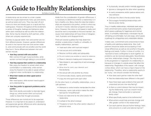 A Guide to Healthy Relationships