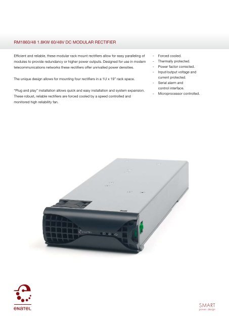 Enatel RM1860/48 DC Modular Rectifier Product Brochure
