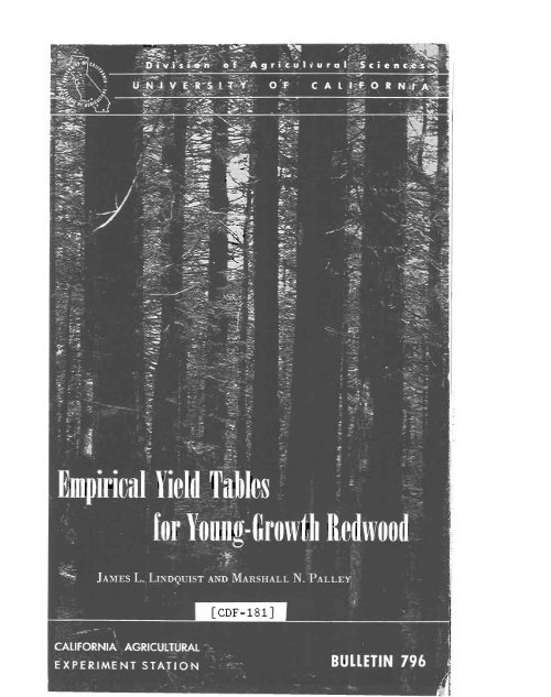 Empirical Yield Tables for Young-Growth Redwood - Cal Fire