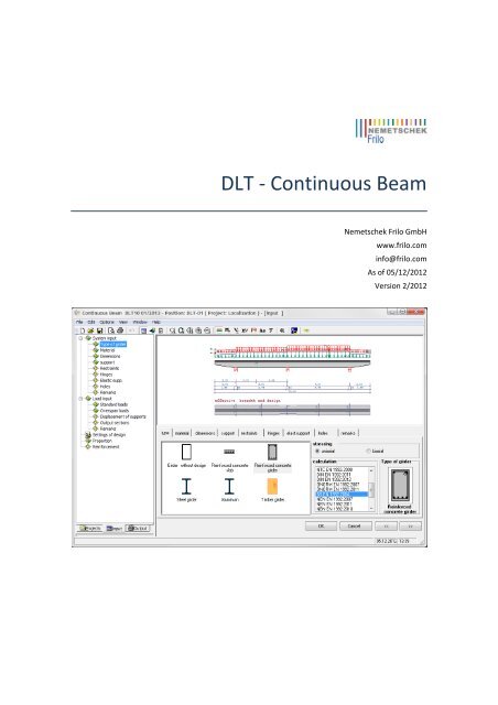 DLT - Continuous Beam - Frilo