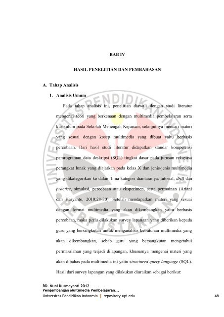 BAB IV HASIL PENELITIAN DAN PEMBAHASAN A. Tahap Analisis 1.