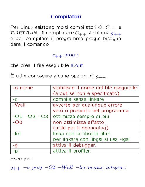 Compilatori, ambienti integrati e debugger - Fisica