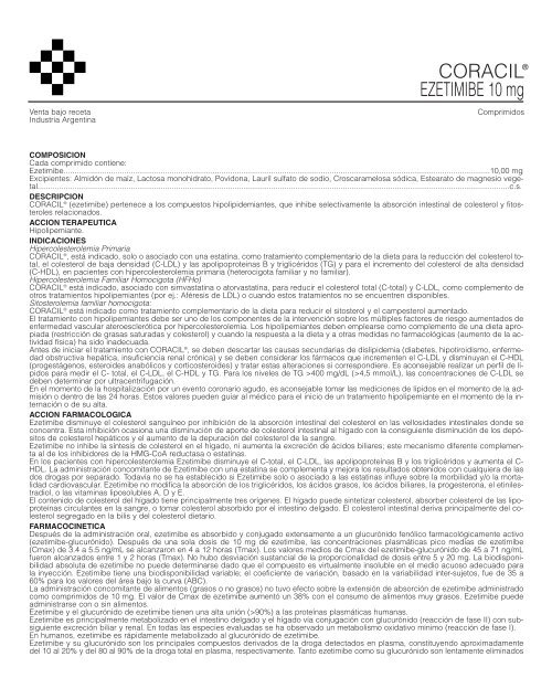 CORACIL EZETIMIBE 10 mg - Gador SA