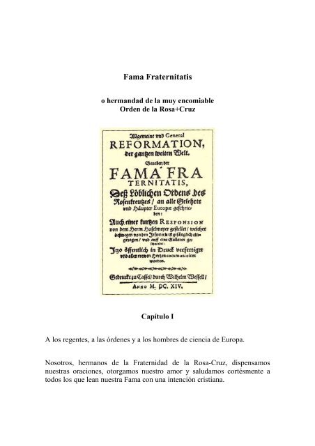 Fama Fraternitatis.pdf - Fraternidad Rosacruz Max Heindel de Madrid