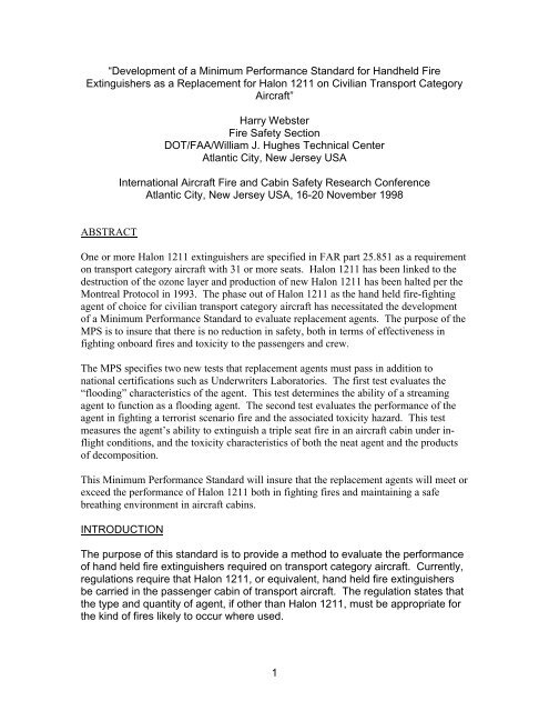 Hand Held Extinguisher MPS - Fire Safety Branch - FAA