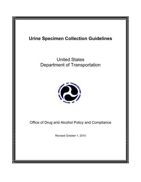 Urine Specimen Collection Guidelines - Federal Transit ...