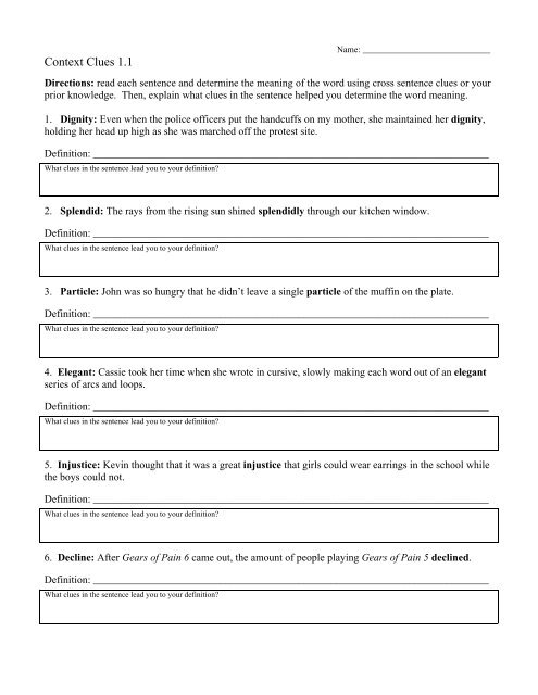 Context Clues 1 1