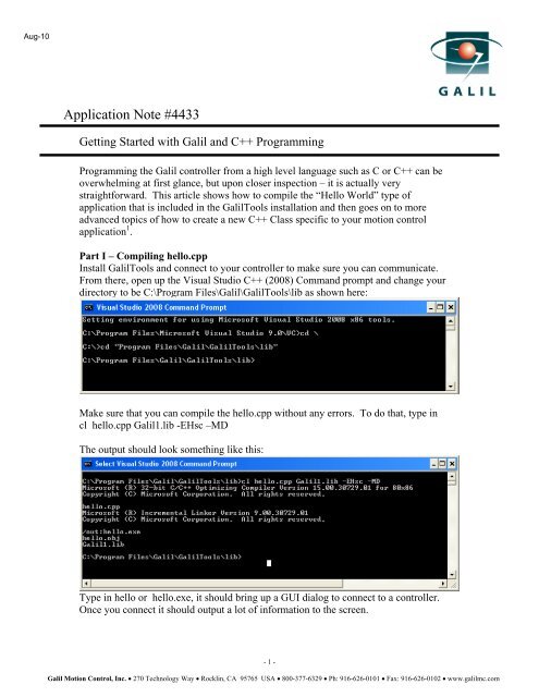 Application Note#4433 - Galil