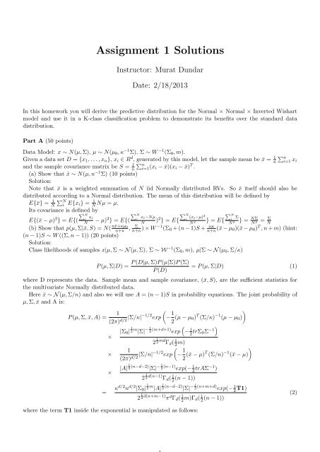 Assignment 1 Solutions