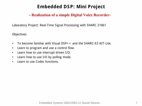 Embedded DSP: Mini Project