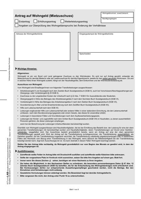 Antrag auf Wohngeld (Mietzuschuss) Baden ... - Friedrichshafen