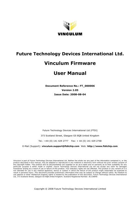 Vinculum Firmware User Manual - FTDI