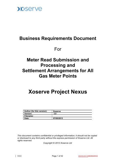 Xoserve Project Nexus - Joint Office of Gas Transporters