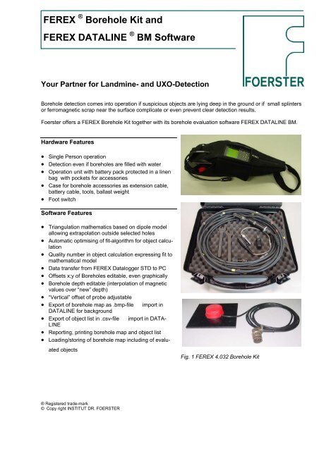 FEREX ® Borehole Kit and FEREX DATALINE ... - Institut Dr.Foerster