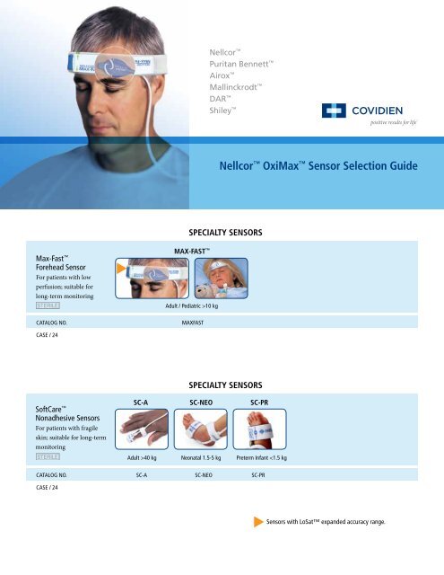 nellcor™ oximax™ Sensor Selection guide