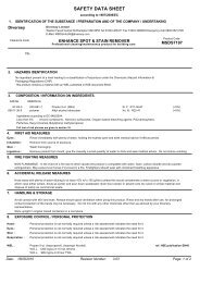 COSHH - Safety data sheet