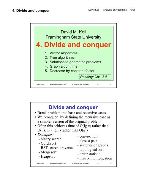 4. Divide and conquer - Framingham State University
