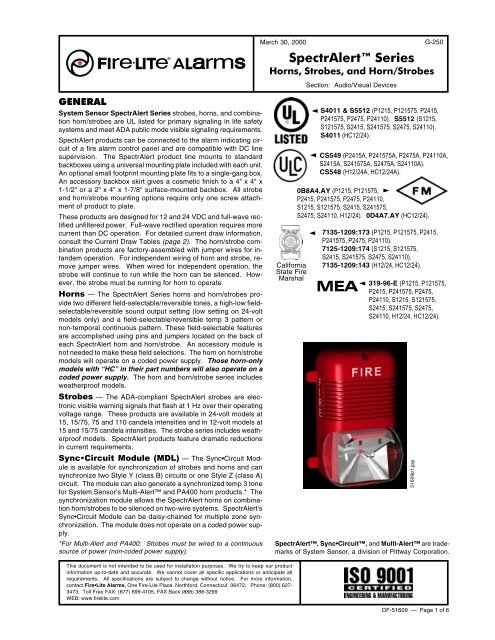 SpectrAlert™ Series - Fire-Lite Alarms