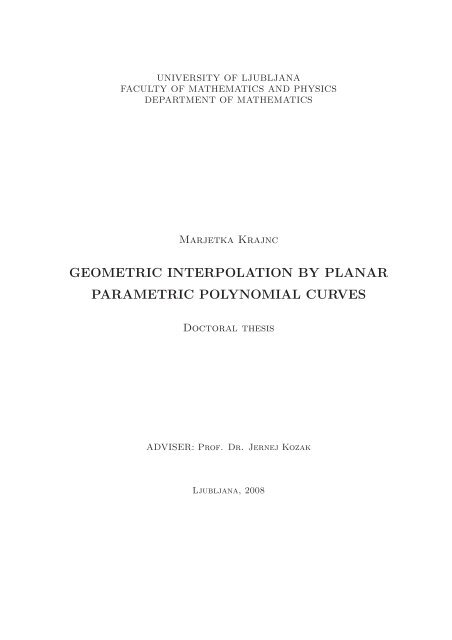 geometric interpolation by planar parametric polynomial curves