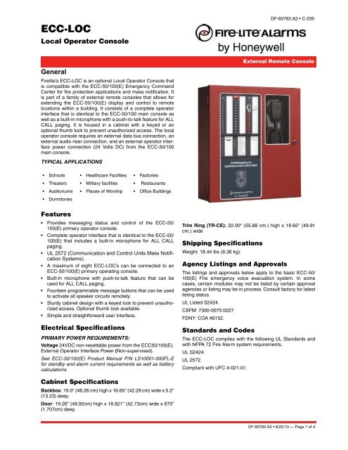 Data Sheet Fire-Lite Alarms, 40% OFF