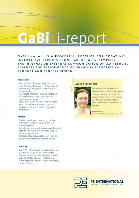GaBi i-report GaBi i-report - GaBi Software