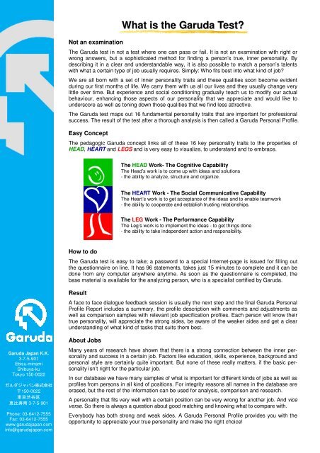 What is the Garuda Test? - Garuda Japan KK