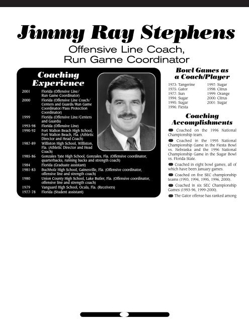 Jimmy Ray Stephens(2M) - GatorZone.com