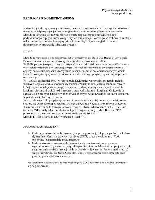 Physiotherapy&Medicine www.pandm.org 1 BAD RAGAZ RING ...