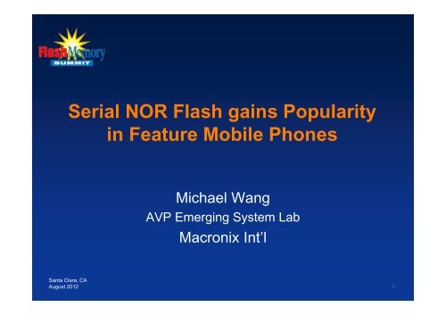 Serial NOR Flash gains Popularity in Feature Mobile Phones