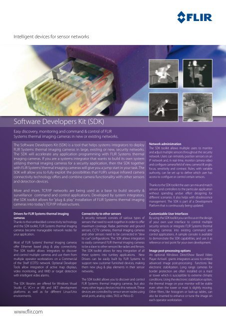 Software Developers Kit Sdk Flir Systems