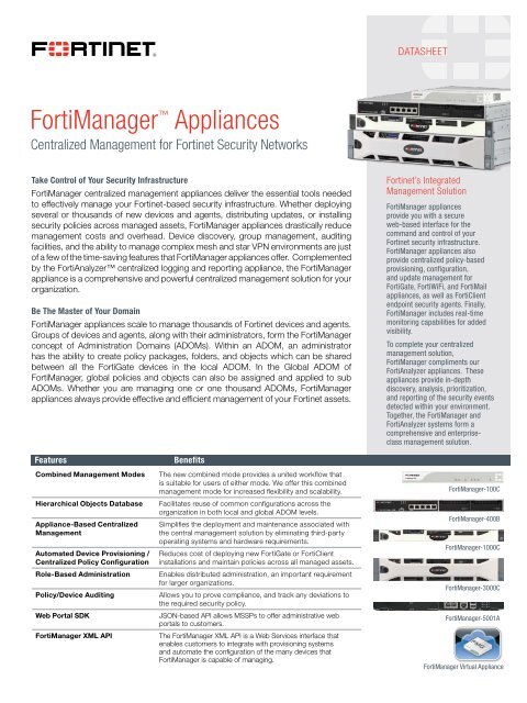 FortiManager Data Sheet - Fortinet