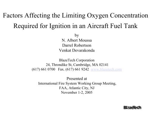 Factors Affecting the Limiting Oxygen Concentration Required for ...