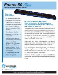 Focus 40 Blue Braille Display Data Sheet (PDF) - Freedom Scientific
