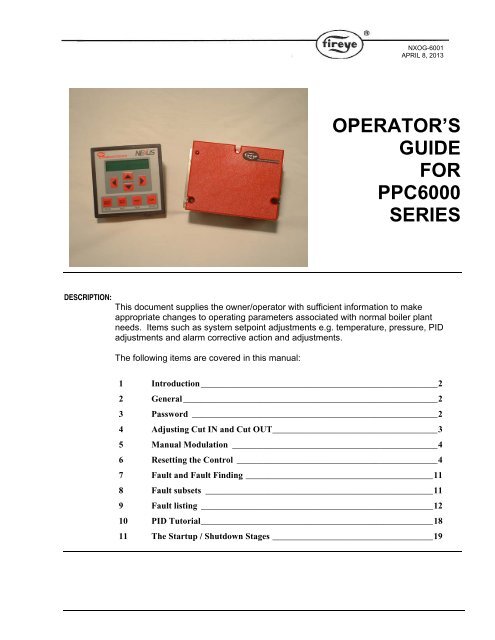 OPERATOR'S GUIDE FOR PPC6000 SERIES