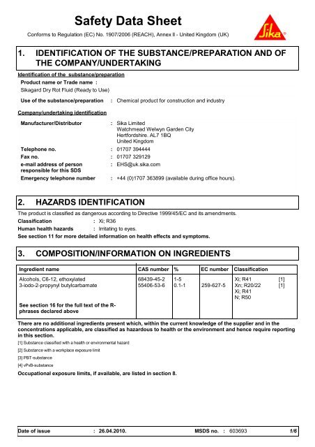 Safety Data Sheet - Free-Instruction-Manuals.com