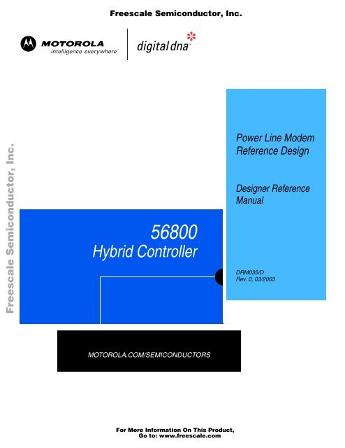 DRM035, Power Line Modem Reference Design ... - Freescale