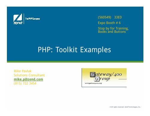 04-PHP Toolkit Examples.pdf - Gateway/400 Group