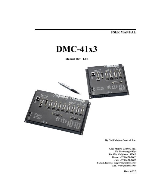 DMC-41x3 User Manual - Galil