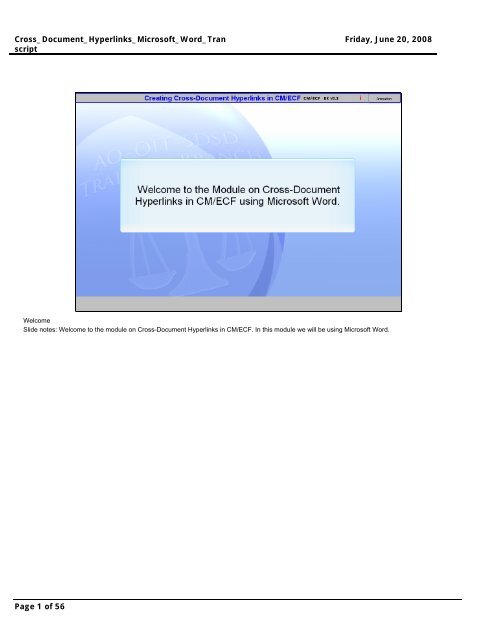 Creating Hyperlinks Using MS Word (PDF) - Southern District of ...