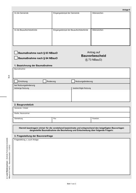 Formular Fur Bauvoranfrage