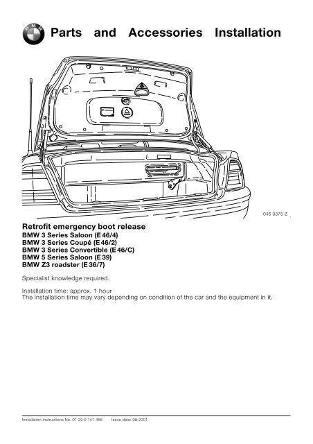 Emergency boot release E39 5429 - BMW Retrofit guides