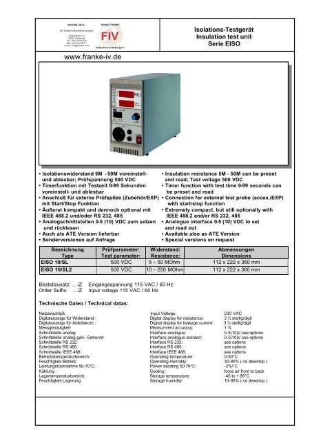 Datenblatt EISO 10/SL