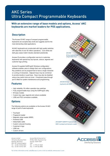 AKC series programmable retail point of sale (POS ... - Access IS