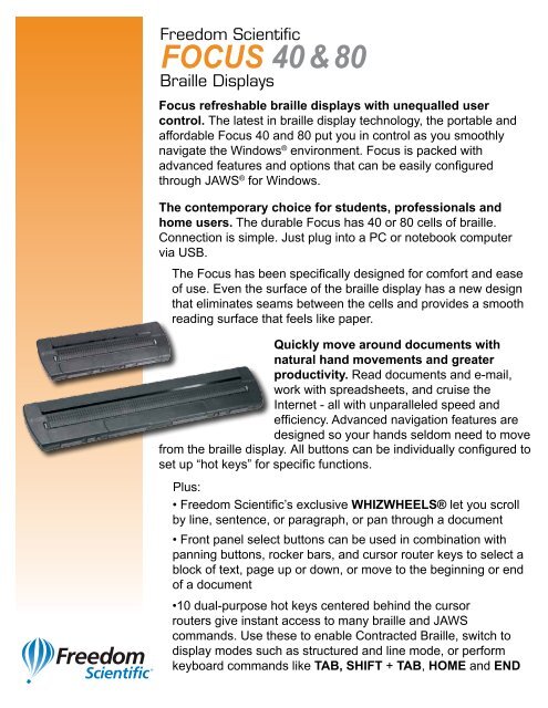 FOCUS 40 & 80 - Freedom Scientific